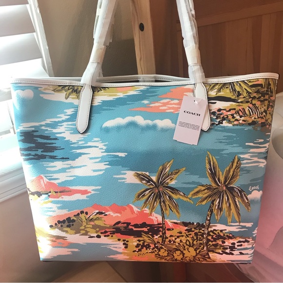 Coach | Bags | Coach City Tote With Hawaiian Print | Poshmark